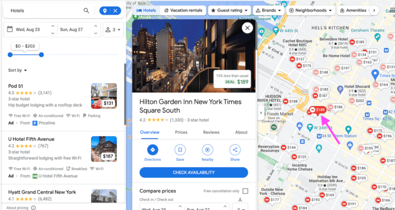 How I Use Google Maps to Find Cheap Hotel Deals - Gina On A Plane